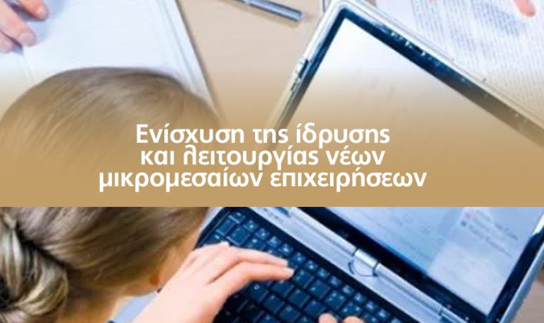 Ενίσχυση της ίδρυσης και λειτουργίας νέων μικρομεσαίων επιχειρήσεων ...